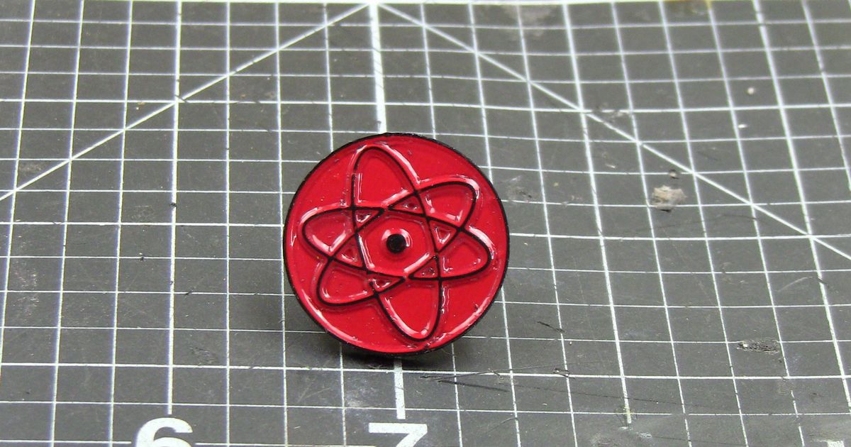 Atom Symbol Enamel pin por Nick Tailor | Descargar modelo STL gratuito ...