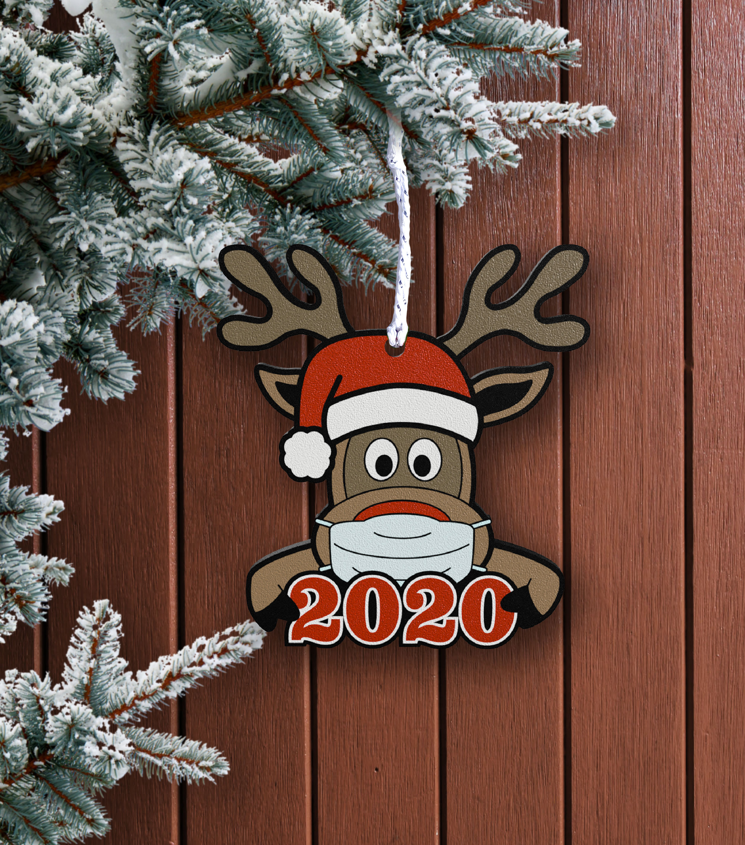 Rudolph face mask ornament by atxkev | Download free STL model ...