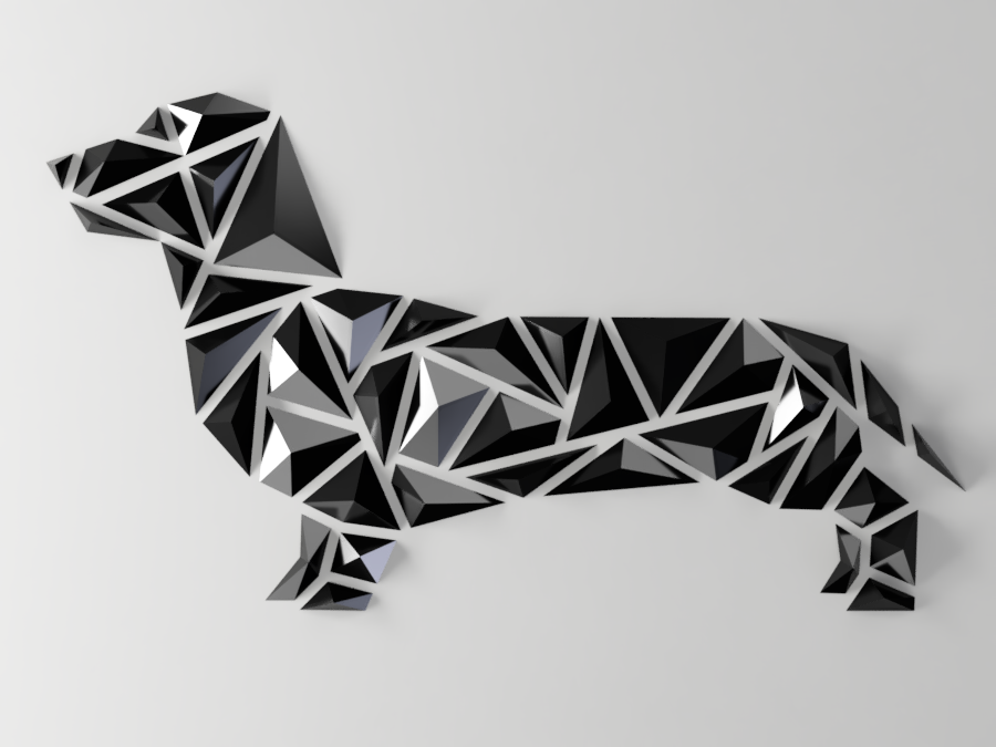 Geometric dog wall art - “Dachshund style” by dgemily | Download free ...