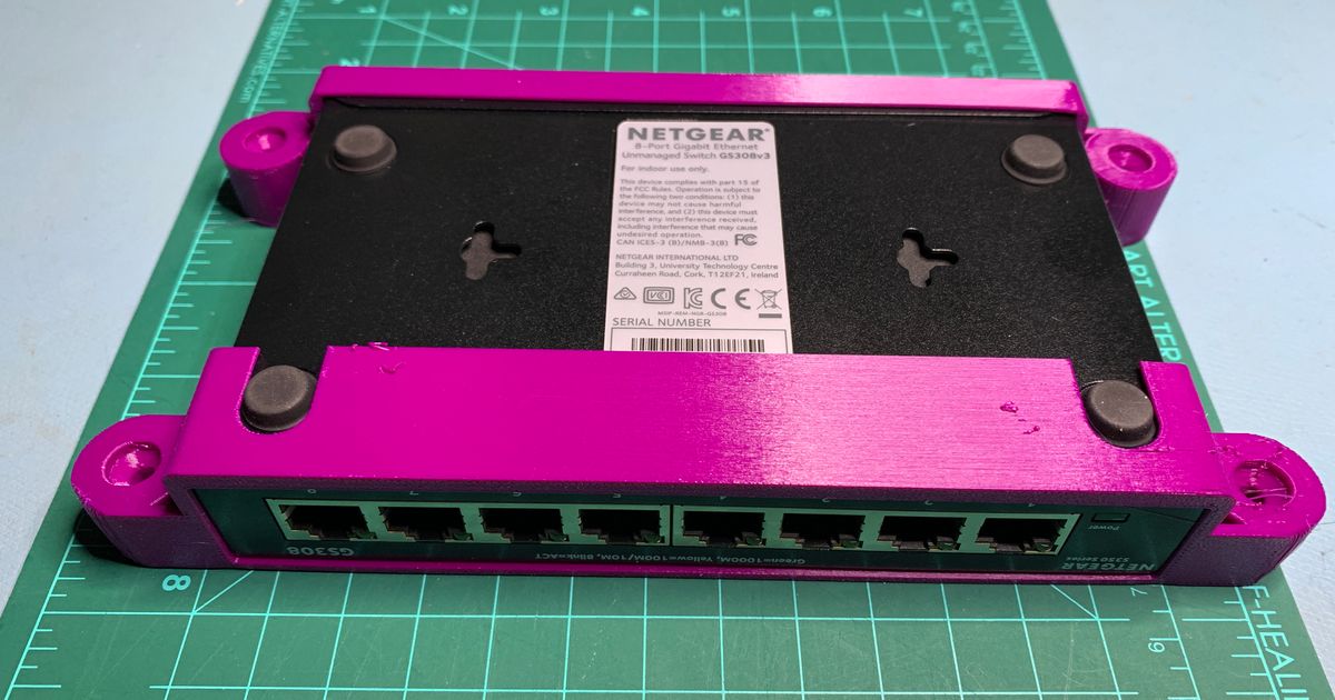 Under-shelf mount for Netgear 8-port Ethernet switch by kbob | Download ...