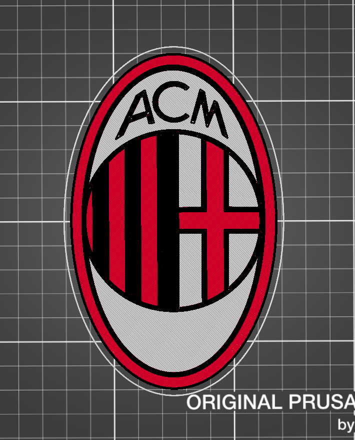 AC Milan logo 3 colors by raff96 | Download free STL model | Printables.com