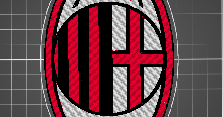 AC Milan logo 3 colors by raff96 | Download free STL model | Printables.com