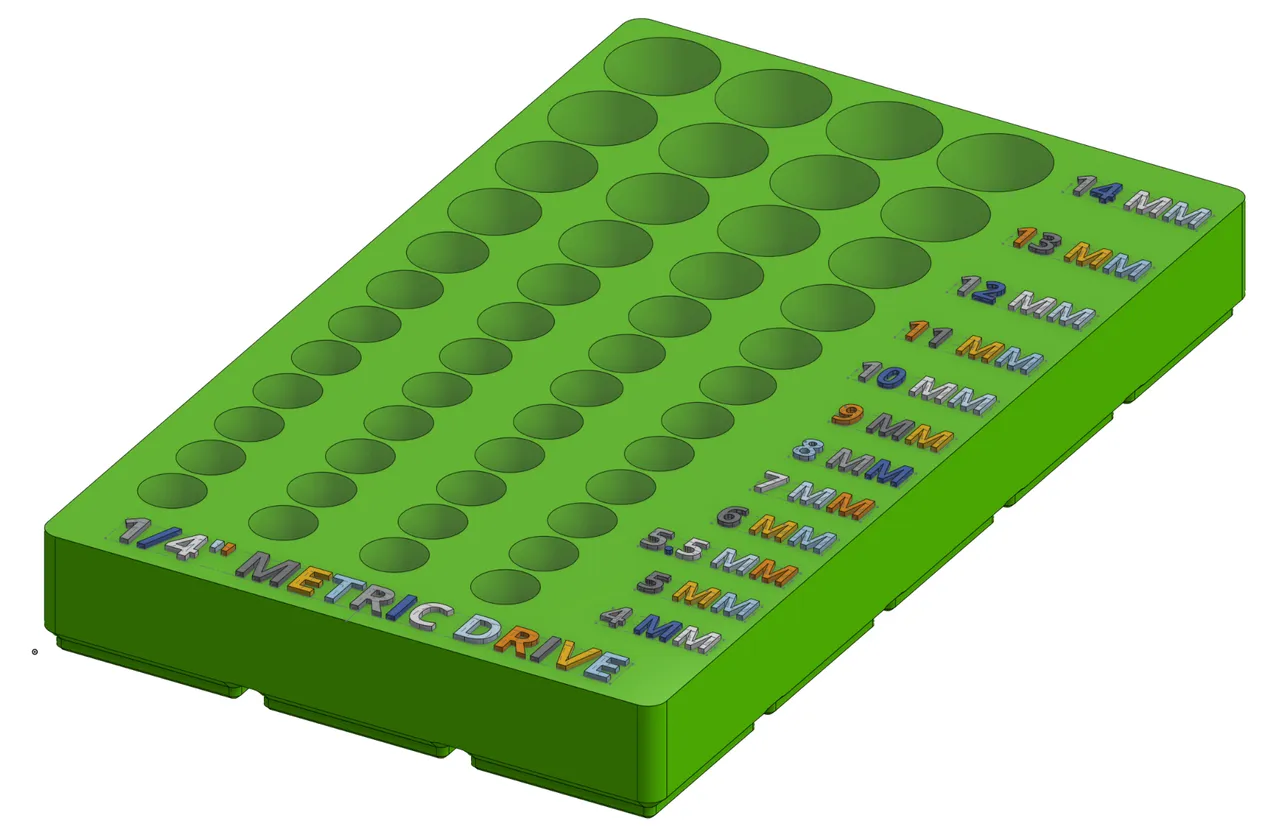 1/4" Metric Socket Gridfinity by Elmo_The_Red | Download free STL model ...