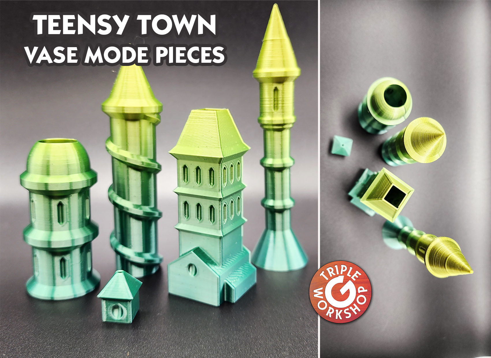 Teensy Town Buildings ☗ Vase Mode by Triple G Workshop | Download free STL model | Printables.com