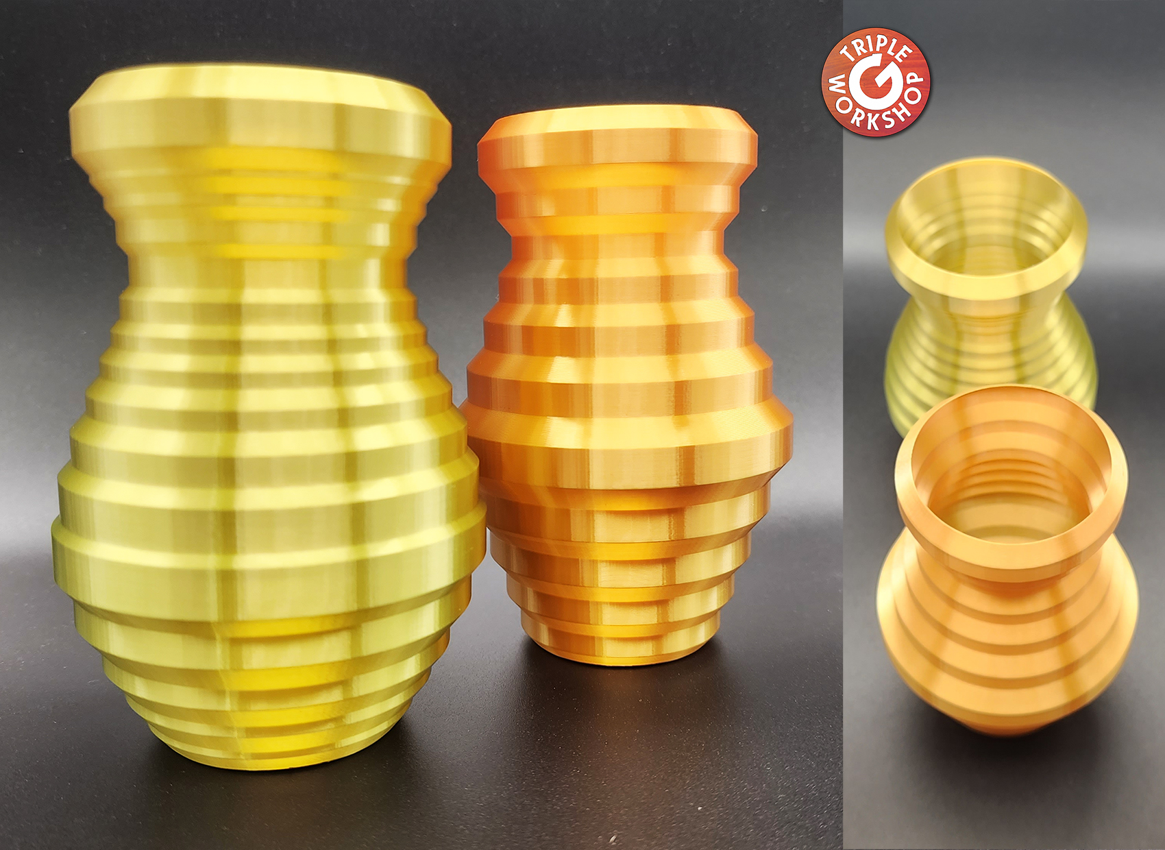 Stepped Spiral Vases - 2 Styles by Triple G Workshop | Download free STL model | Printables.com