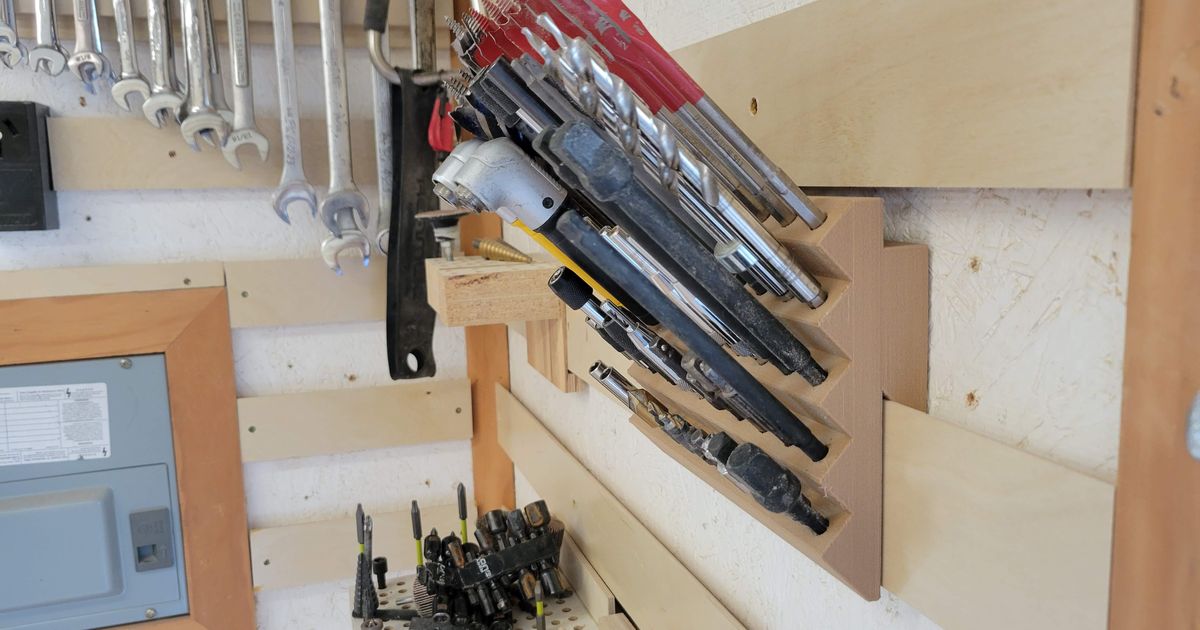 1/4" bit rack for short bits by Robert Palmer | Download free STL model ...