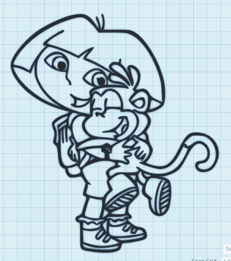 DORA HUGGING BOOT (MONKEY) - WALL ART by Ogama Industries | Download ...