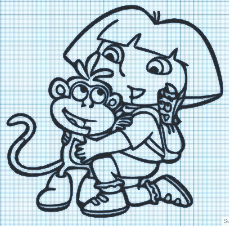 DORA KNEELING HUGGING BOOT (MONKEY) - WALL ART by Ogama Industries ...