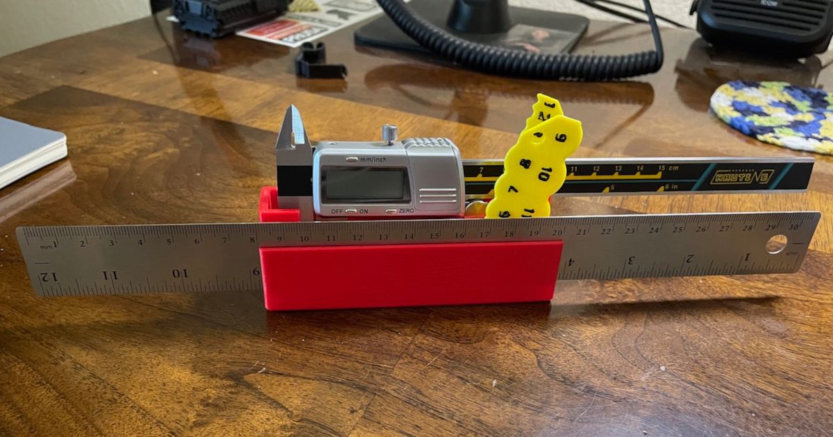 Desktop caliper & ruler holder by ronguest | Download free STL model ...