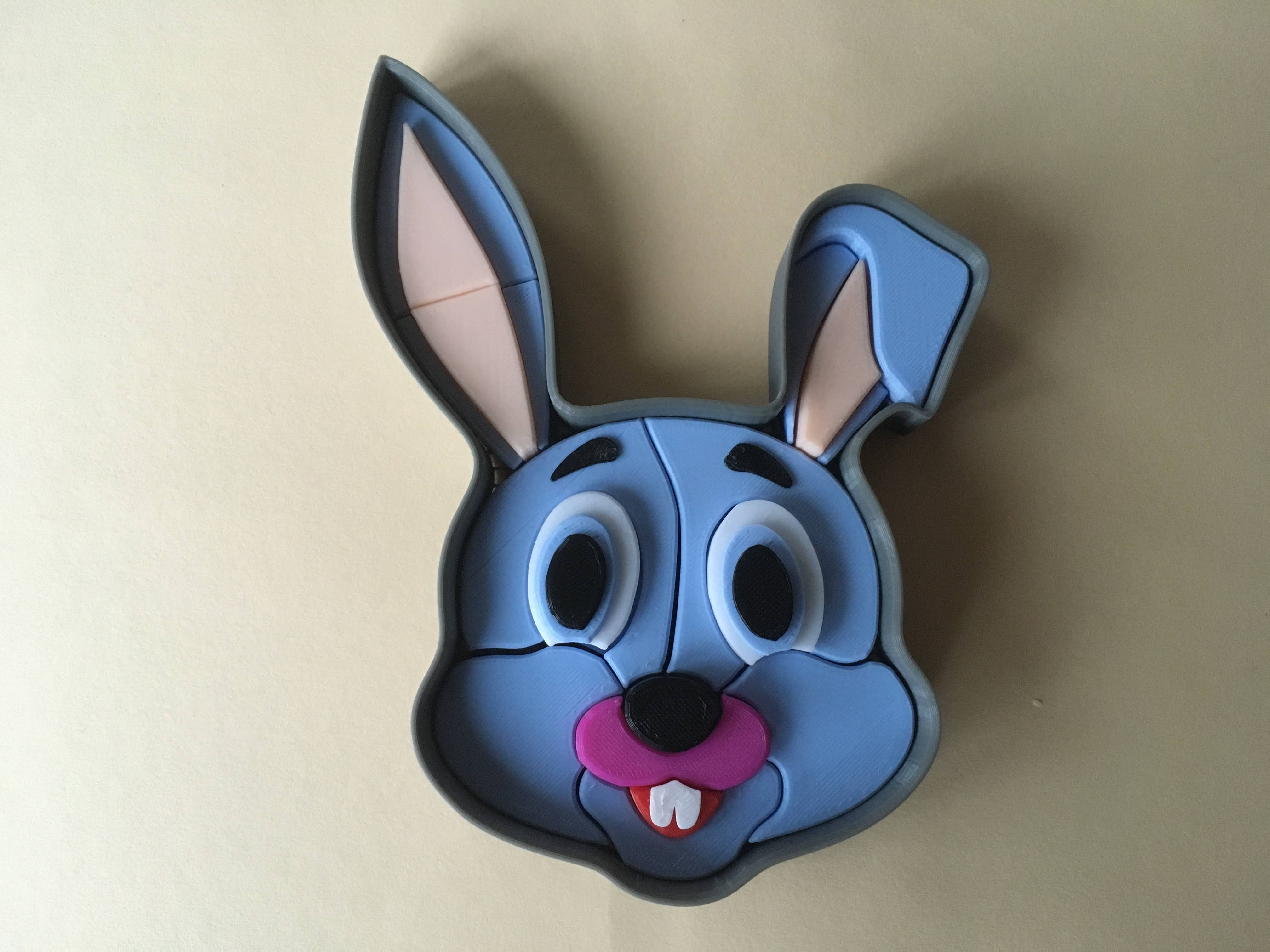 3D puzzle - Rabbit face by 3D|Nest | Download free STL model ...