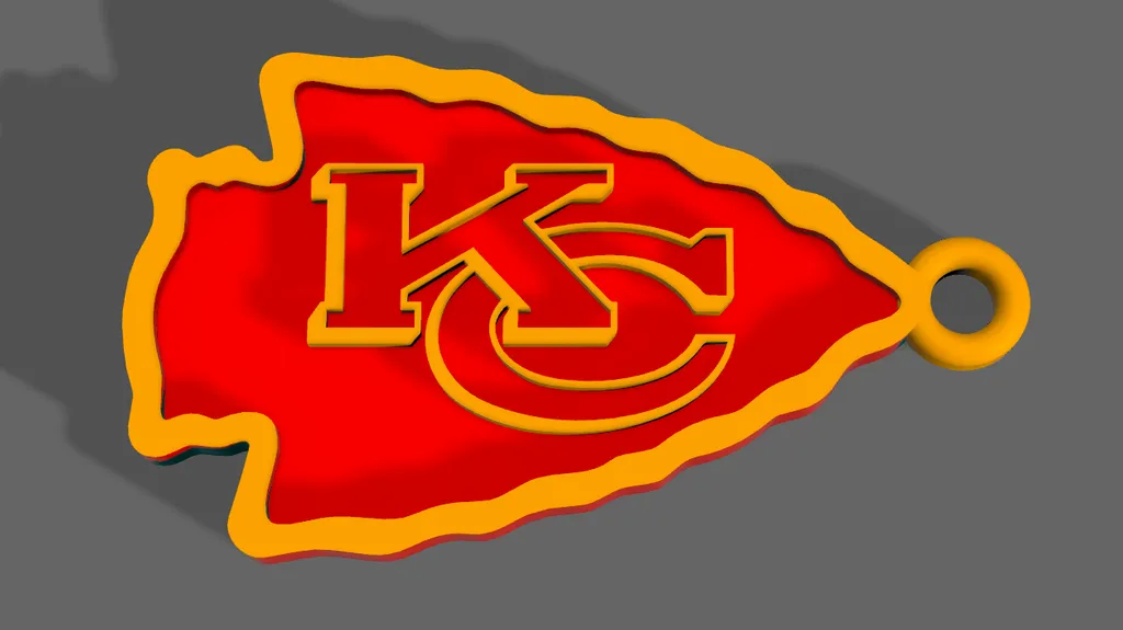 KC Chiefs Keychain by KCWarthog3D | Download free STL model ...
