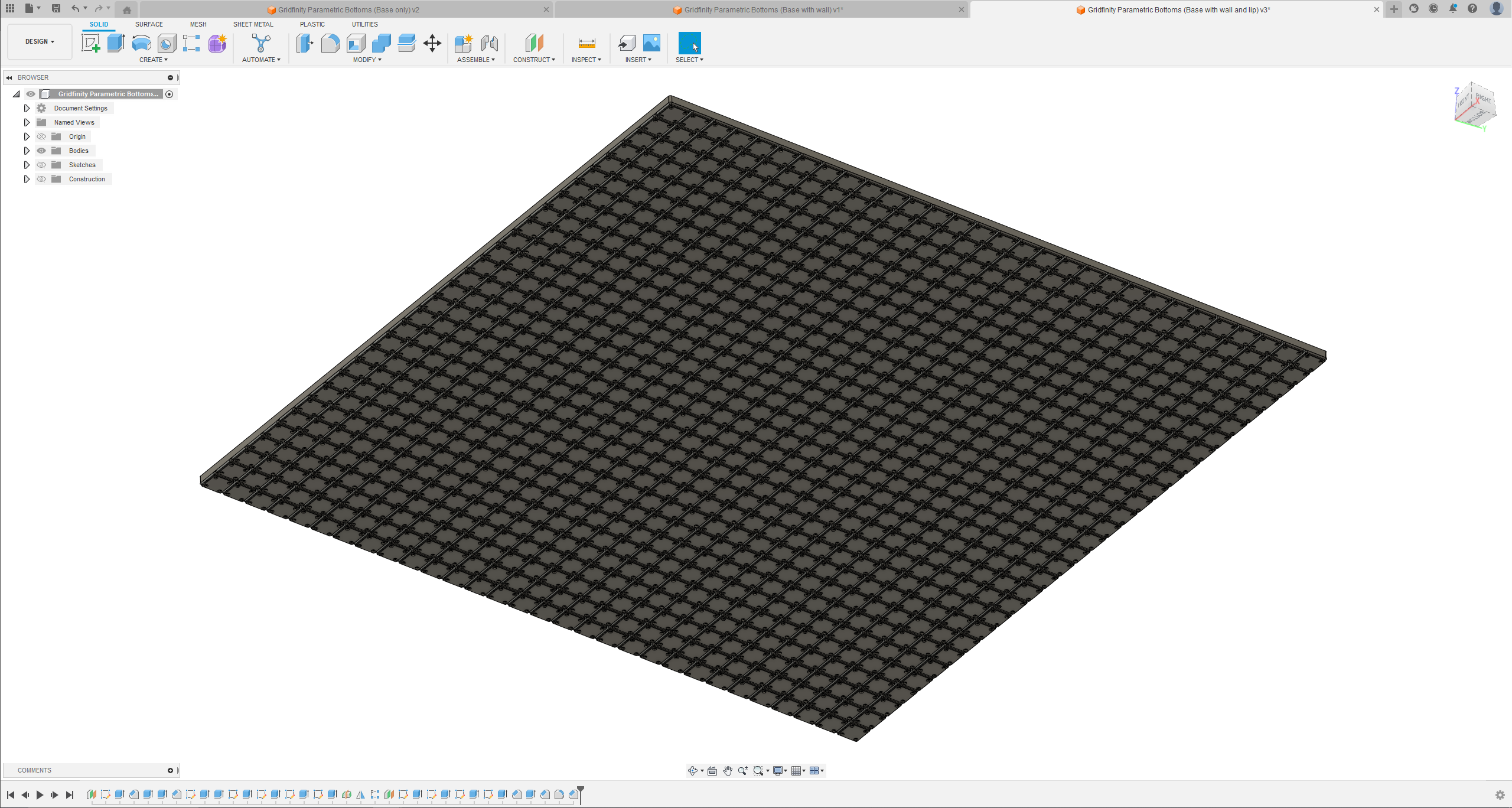 Parametric Gridfinity Bottoms Gridfinity Model Base By Inaniaetvana