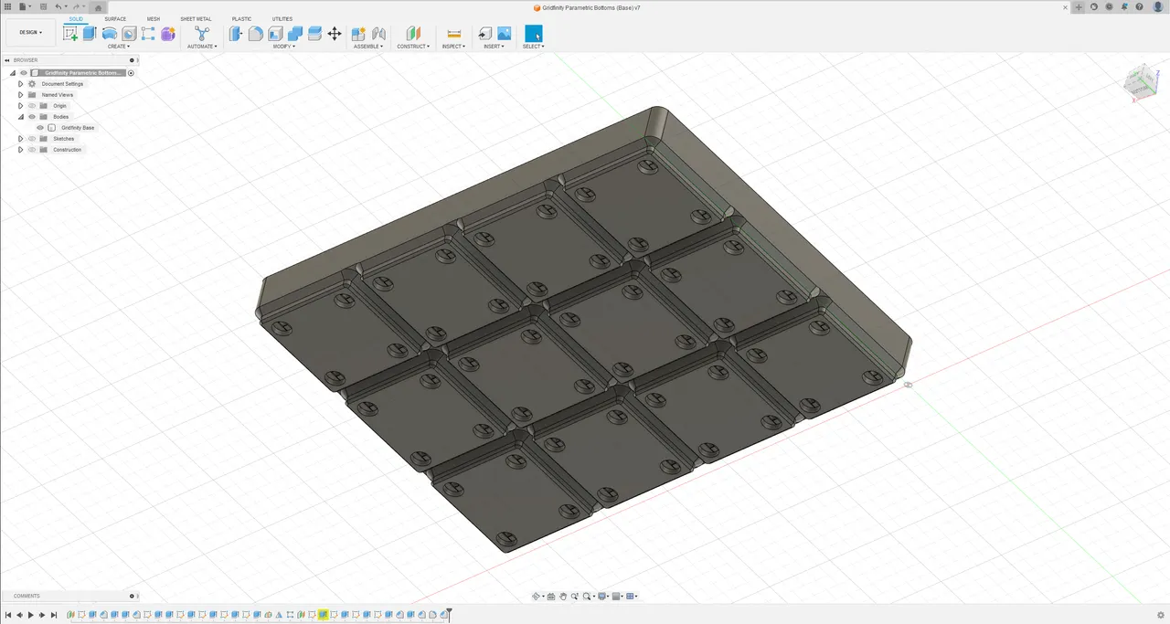 Parametric Gridfinity Bottoms (Gridfinity model base) by InaniaEtVana ...