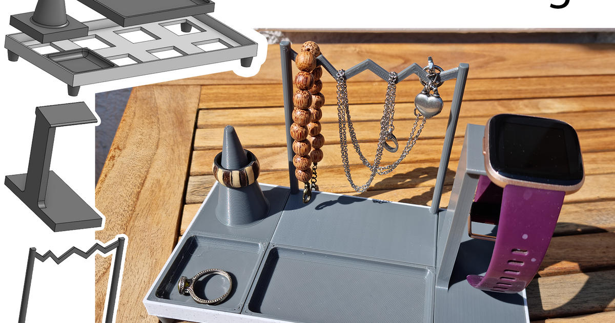 Modular jewellery holder by Digitale Lehrerin | Download free STL model | Printables.com