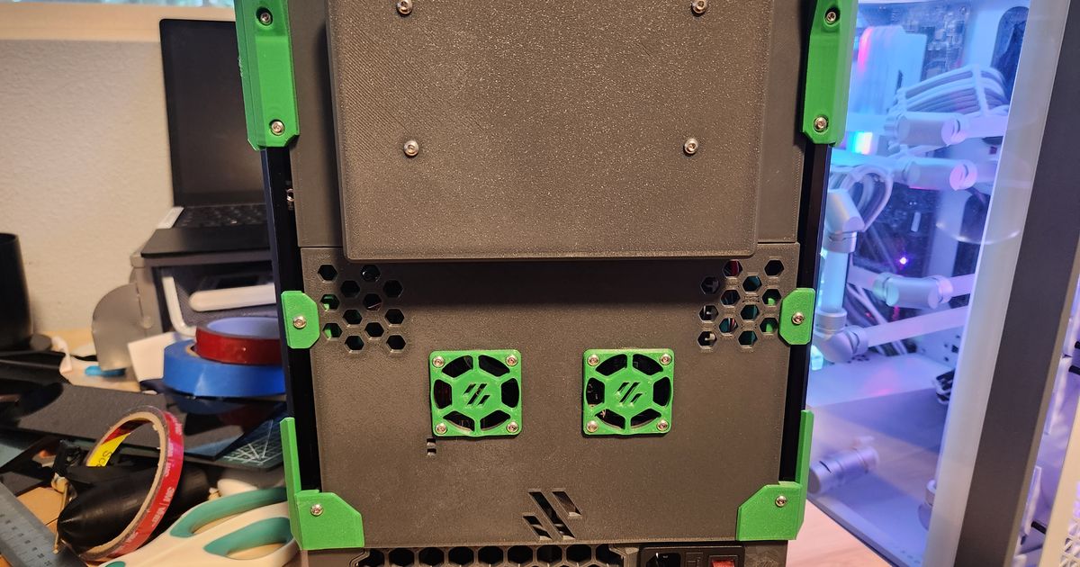 Shortened Voron 0.2 rear electronics fan panel for use with Voron 0.1 ...