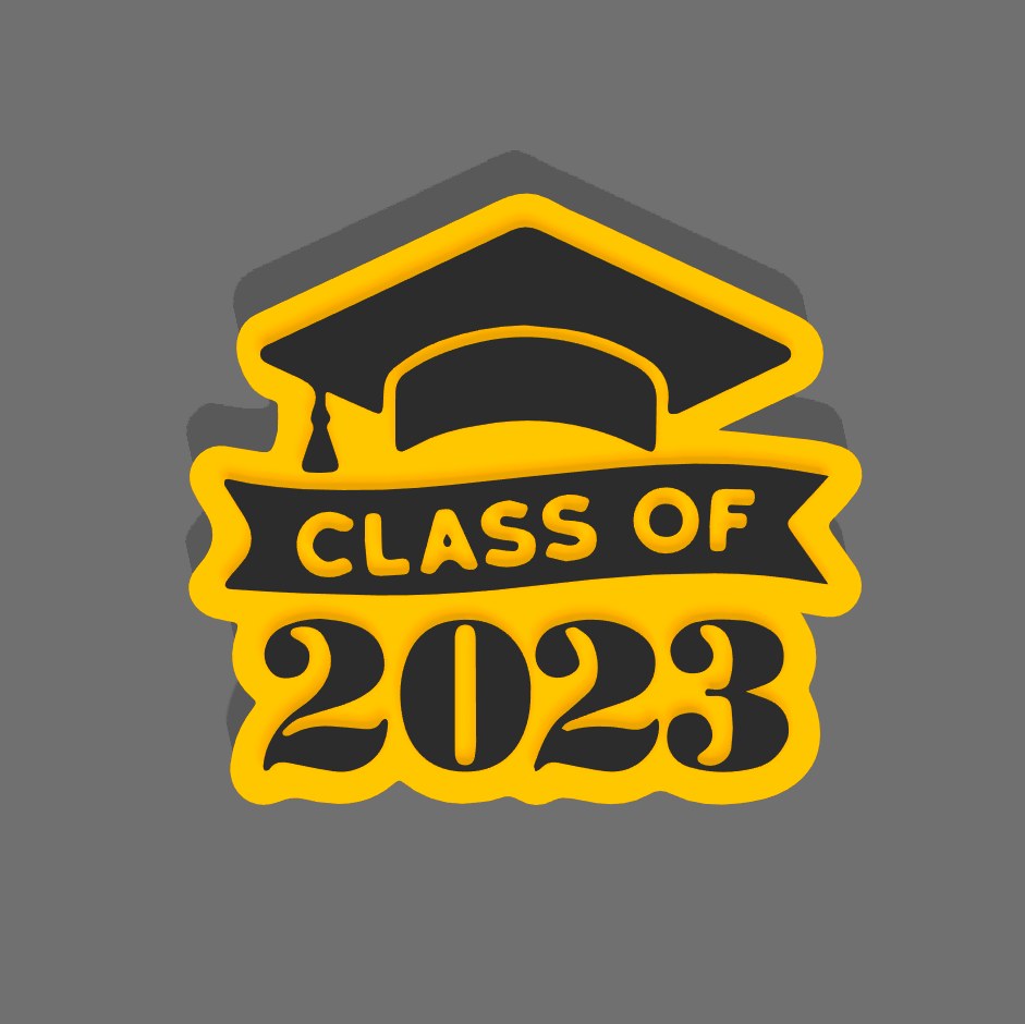 Class of 2023 Cake Topper by KCWarthog3D | Download free STL model ...