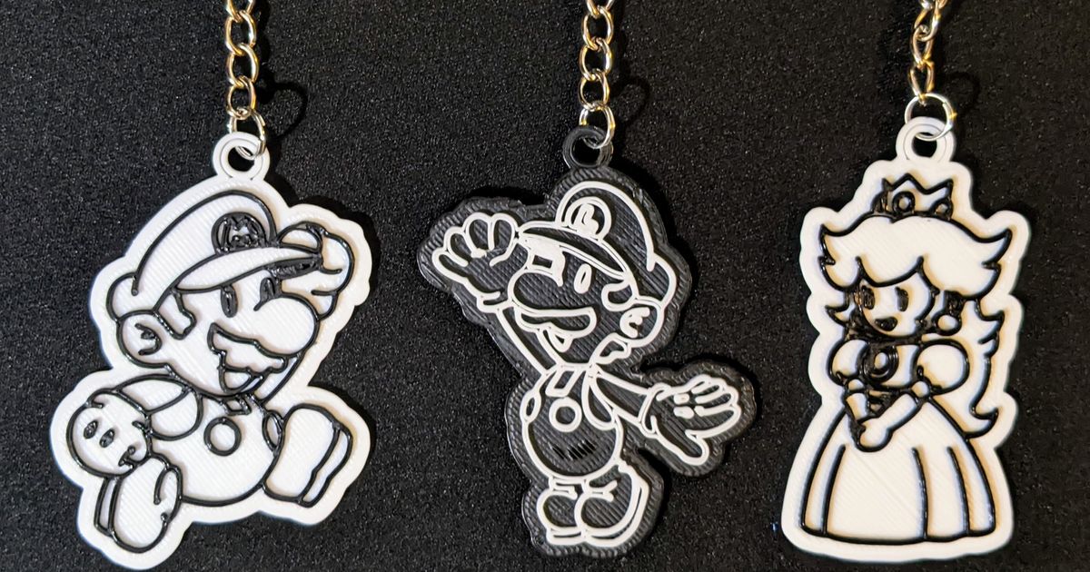 Paper Mario Crew Keychains by Grandpa 3DPrints | Download free STL ...