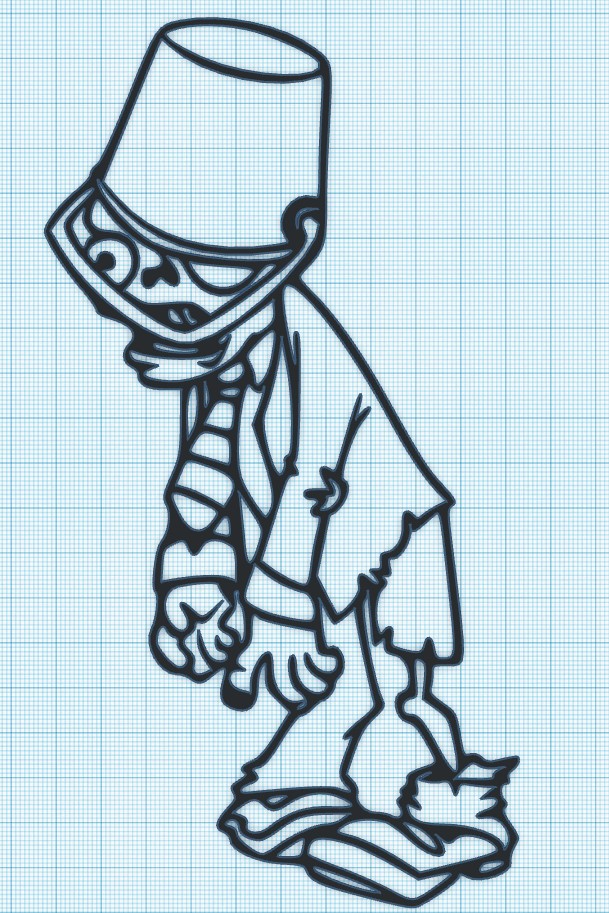ZOMBIE - BUCKET HEAD - WALL ART by Ogama Industries | Download free STL ...