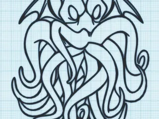 CTHULHU - OUTLINE - WALL ART by Ogama Industries | Download free STL ...