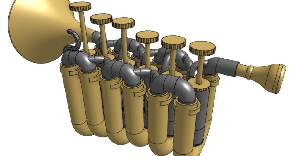 Overly-Complicated Trumpet (fully 3d printed!) autorstwa GCV3D ...