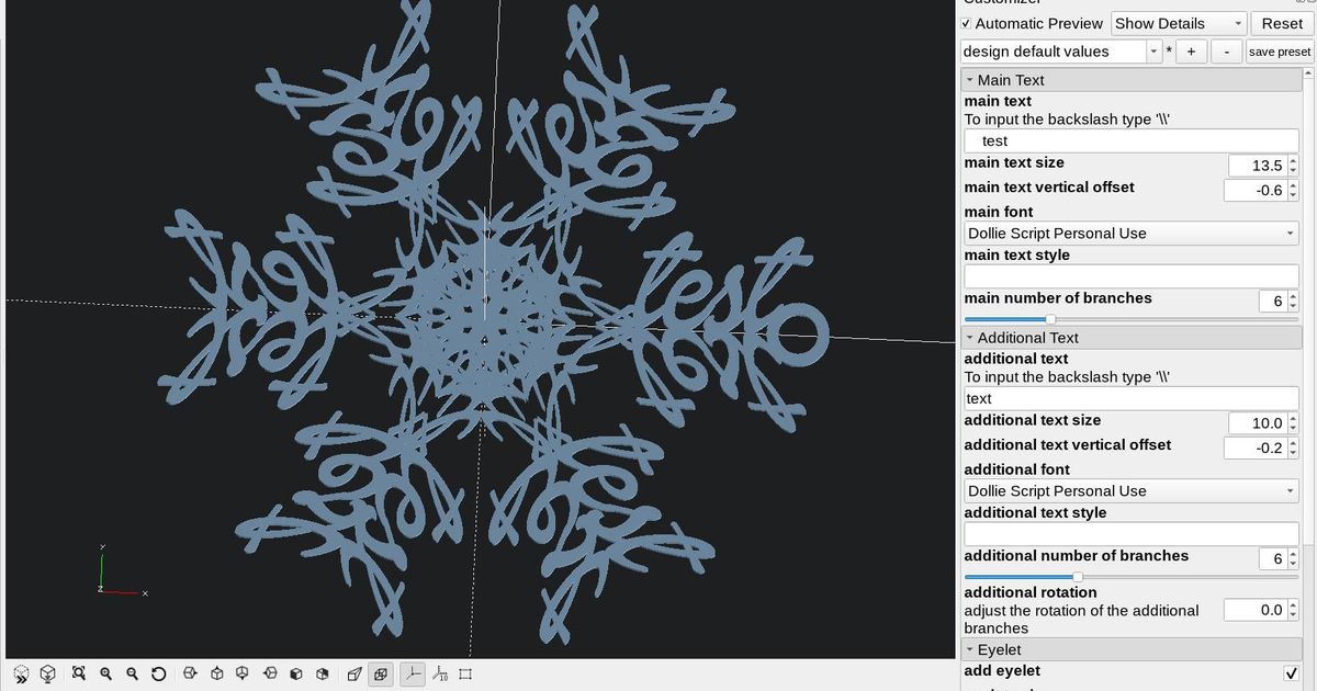 Snowflake Ornament Generator by garysgeekery | Download free STL model ...