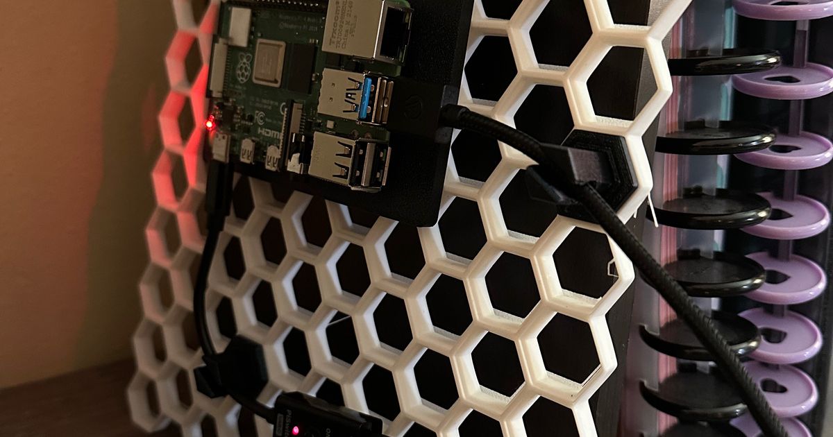 Raspberry Pi 4 Honeycomb Storage Wall Mount by print_proven | Download ...