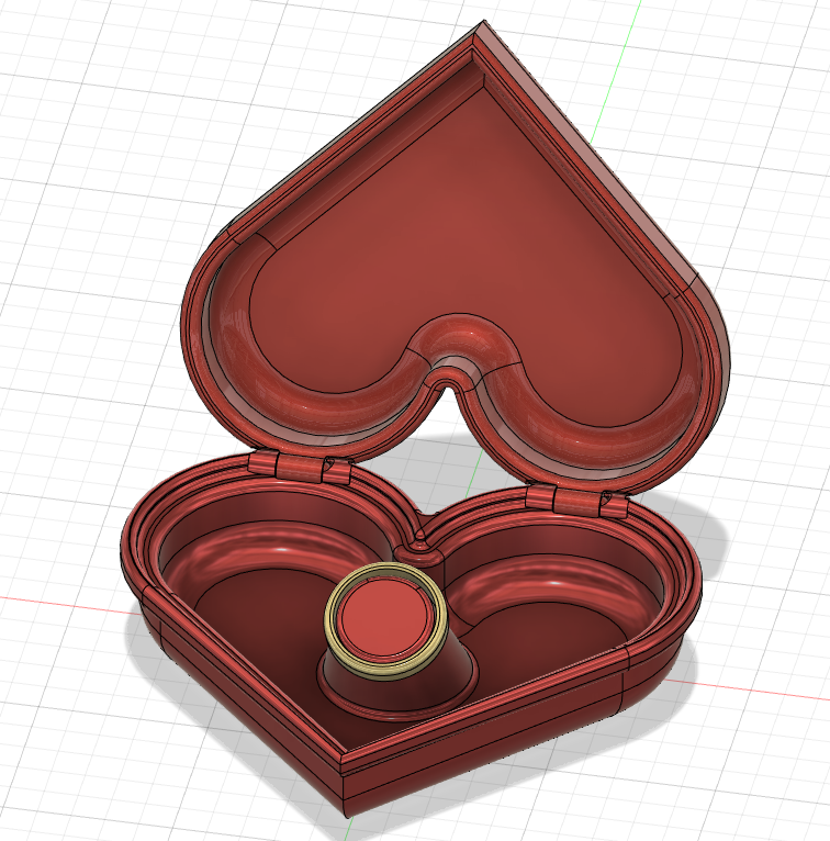 Print-in-place Heart box wich holds a Ring by Tortel | Download free ...