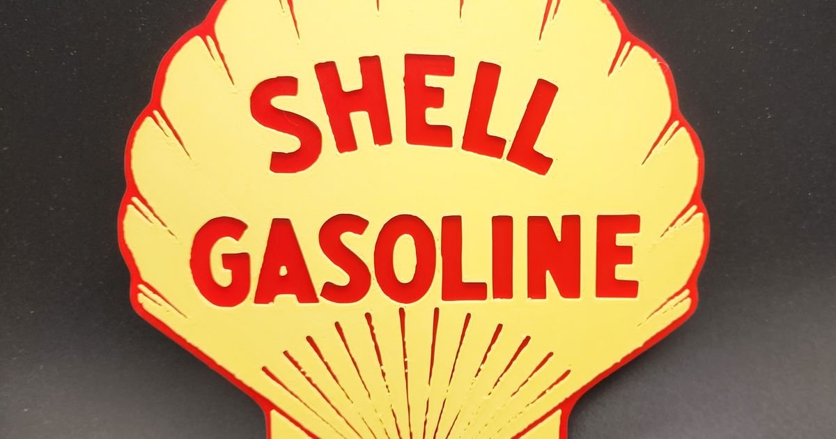 Vintage Shell Gasoline Sign 2 Colors by Triple G Workshop | Download ...