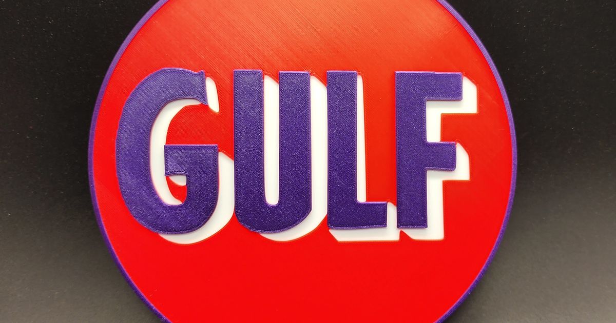 Vintage Gulf Sign - 3 Colors von Triple G Workshop | Kostenloses STL ...