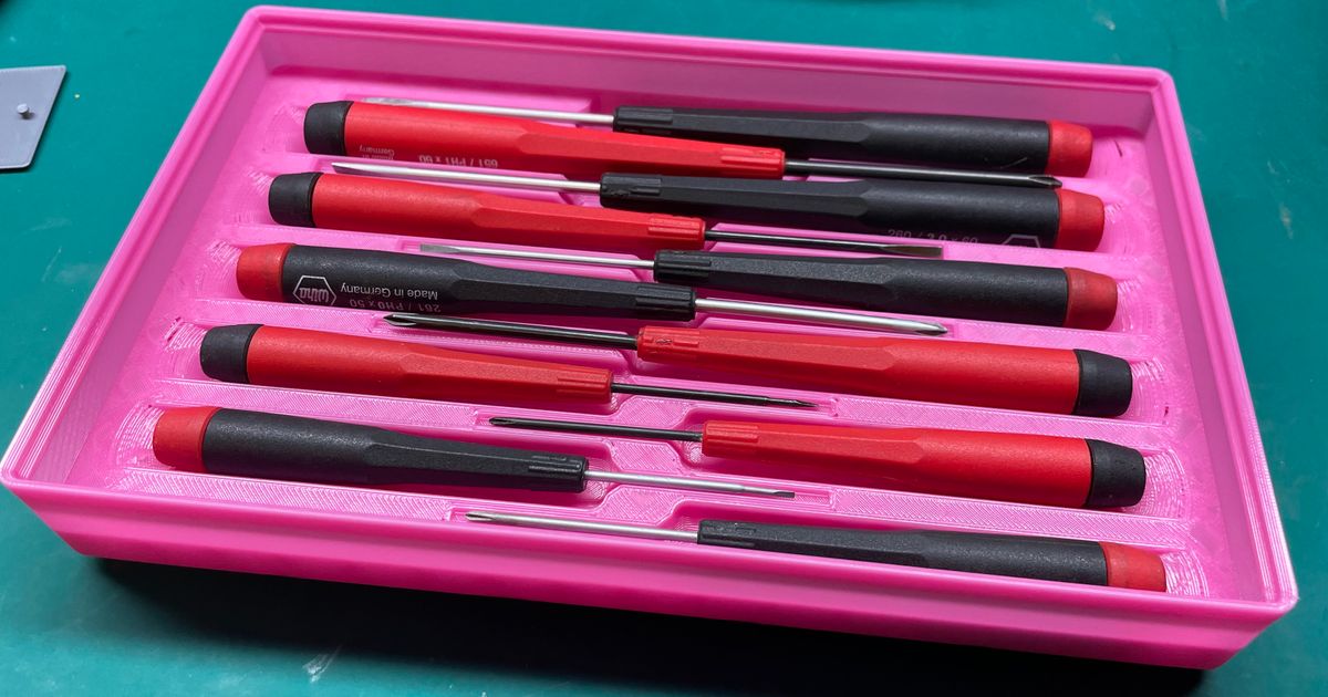 Gridfinity Wiha Precision Screwdriver Tray by schenkzoola | Download free STL model | Printables.com