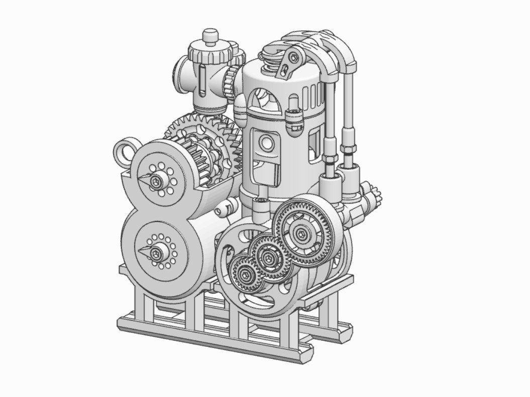PushRod Engine with Gearbox by Bootjevaarder | Download free STL model ...
