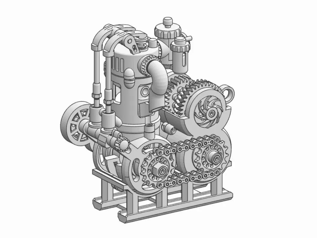 PushRod Engine with Gearbox by Bootjevaarder | Download free STL model ...