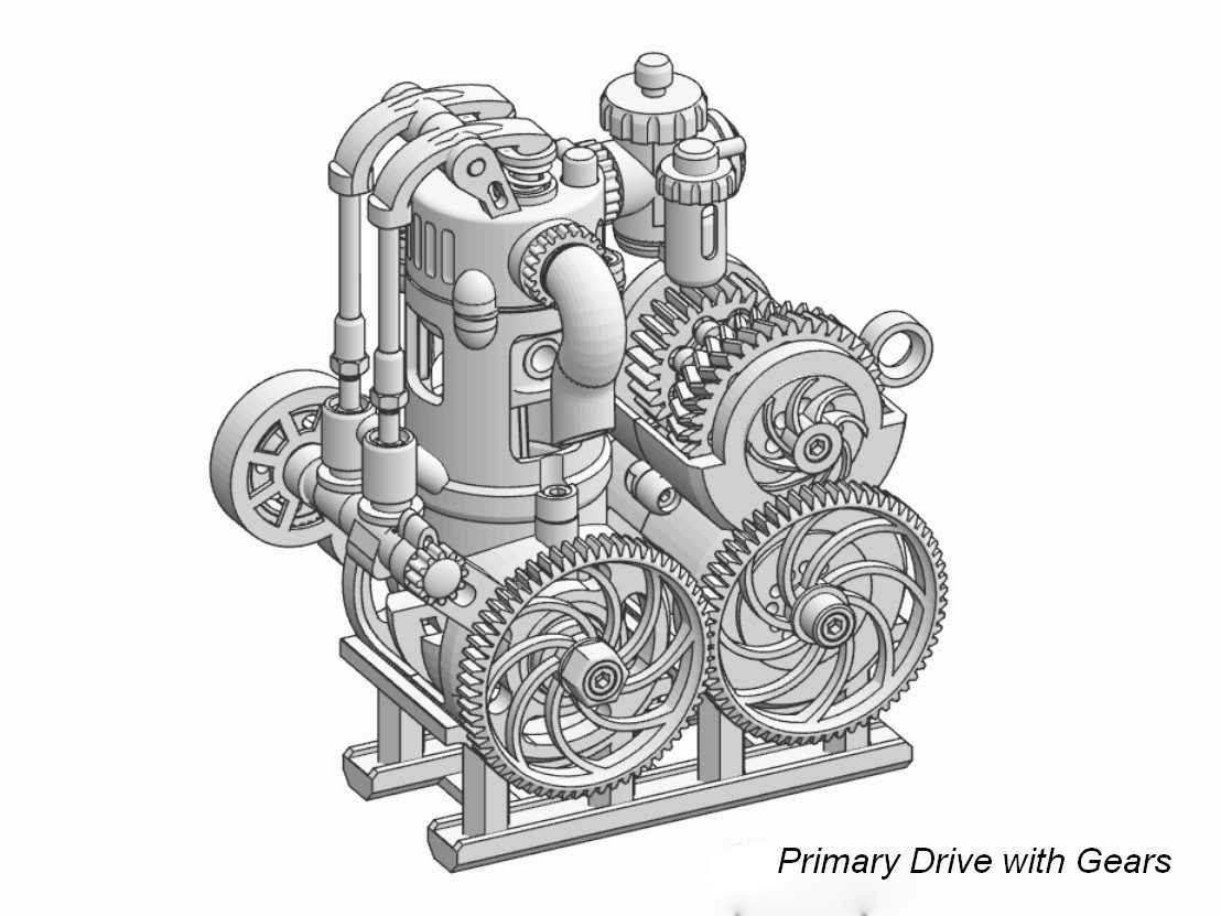 PushRod Engine with Gearbox by Bootjevaarder | Download free STL model ...