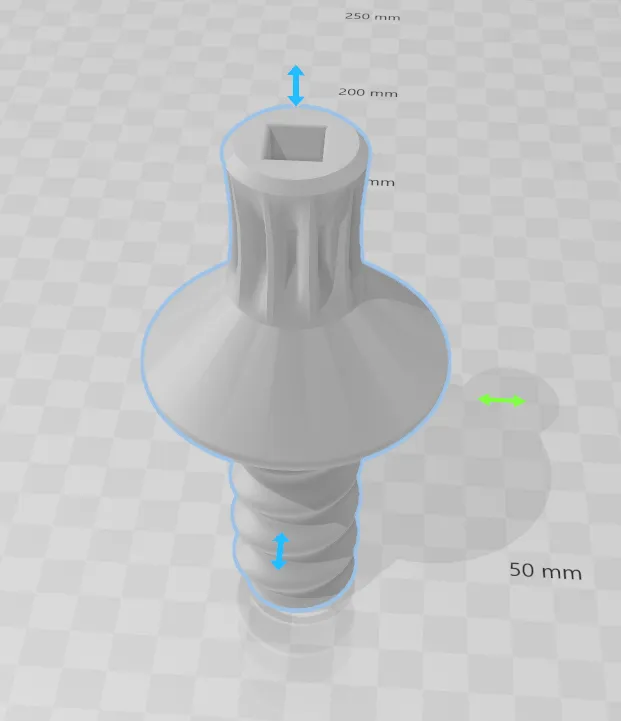 Male Spindle with 3/8 inch socket screw for Pastamatic by 3DGuru ...