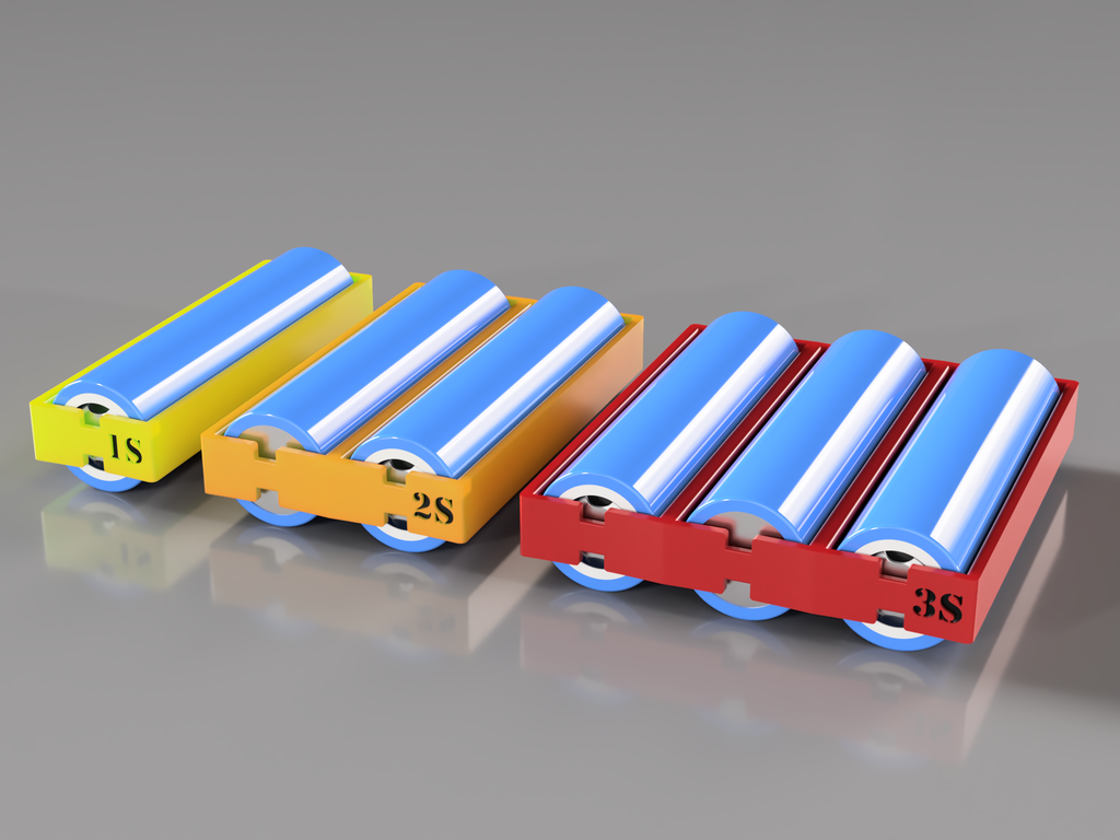 Simple 18650 battery holder - 1S 2S 3S by dantech | Download free STL ...