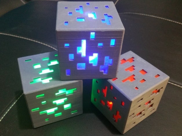 Minecraft diamond ore lamp by c13m3n7 | Download free STL model ...