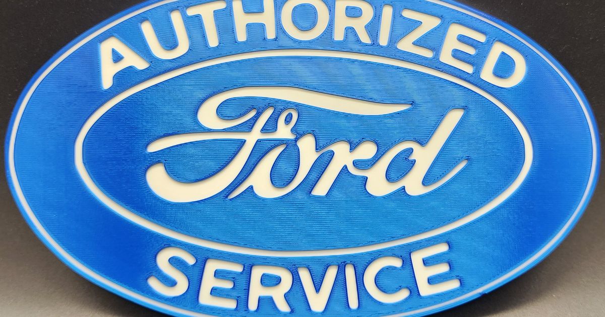 Ford Service Sign 2 Color by Triple G Workshop | Download free STL ...