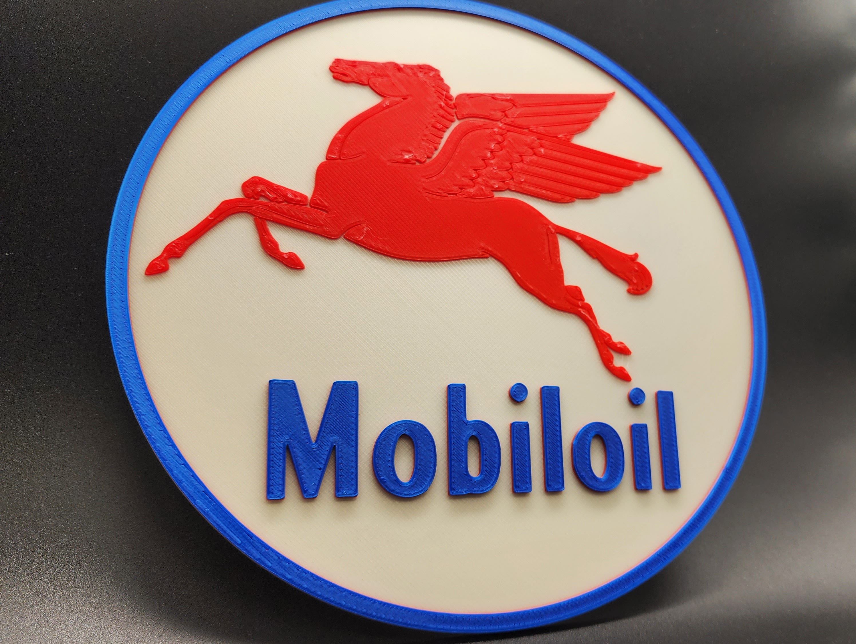 Vintage Mobiloil Sign 3 Colors by Triple G Workshop | Download free STL ...