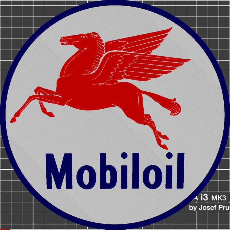 Vintage Mobiloil Sign 3 Colors by Triple G Workshop | Download free STL ...