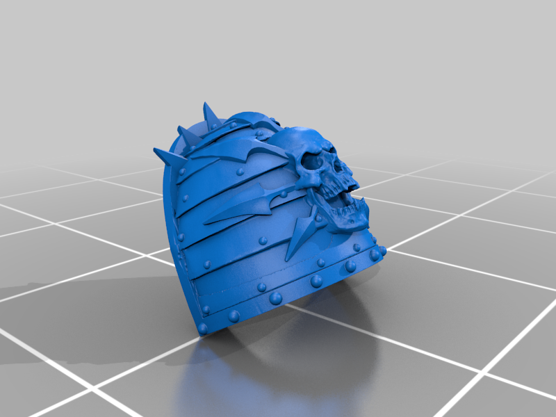Skull with Spikes Shoulder Pads by DakkaDakka Store | Download free STL ...