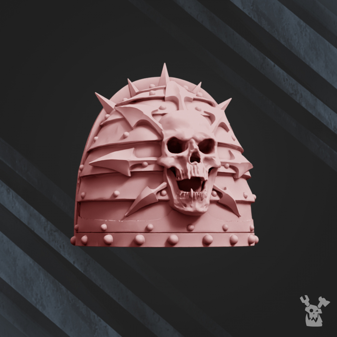 Skull with Spikes Shoulder Pads by DakkaDakka Store | Download free STL ...