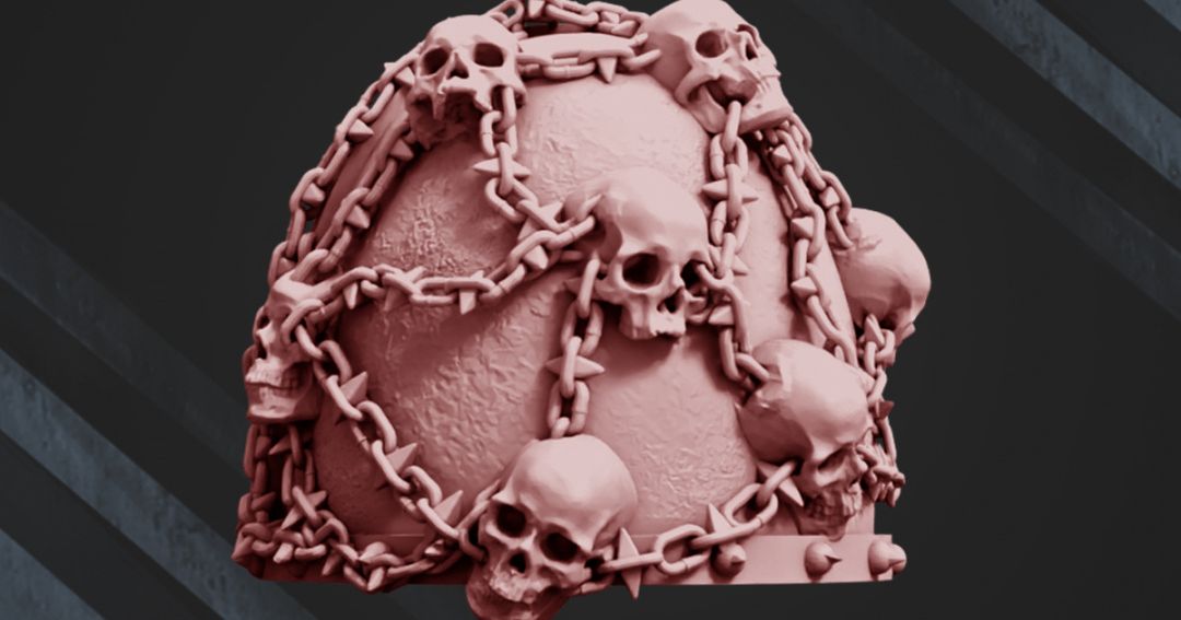 Skulls on Chain Shoulder Pads by DakkaDakka Store | Download free STL ...