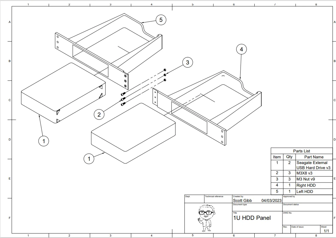1U HDD Server Rack Panel by Scott Gibb | Download free STL model ...