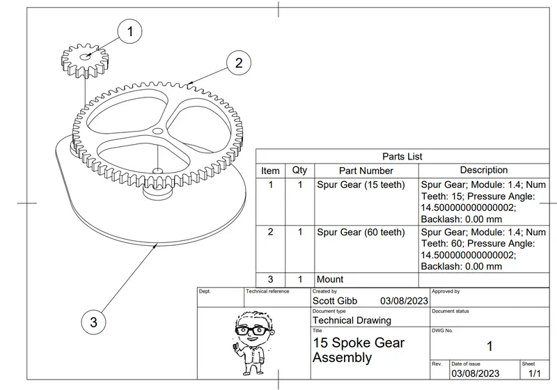 Example 15:60 Gear Assembly(1:4) by Scott Gibb | Download free STL ...