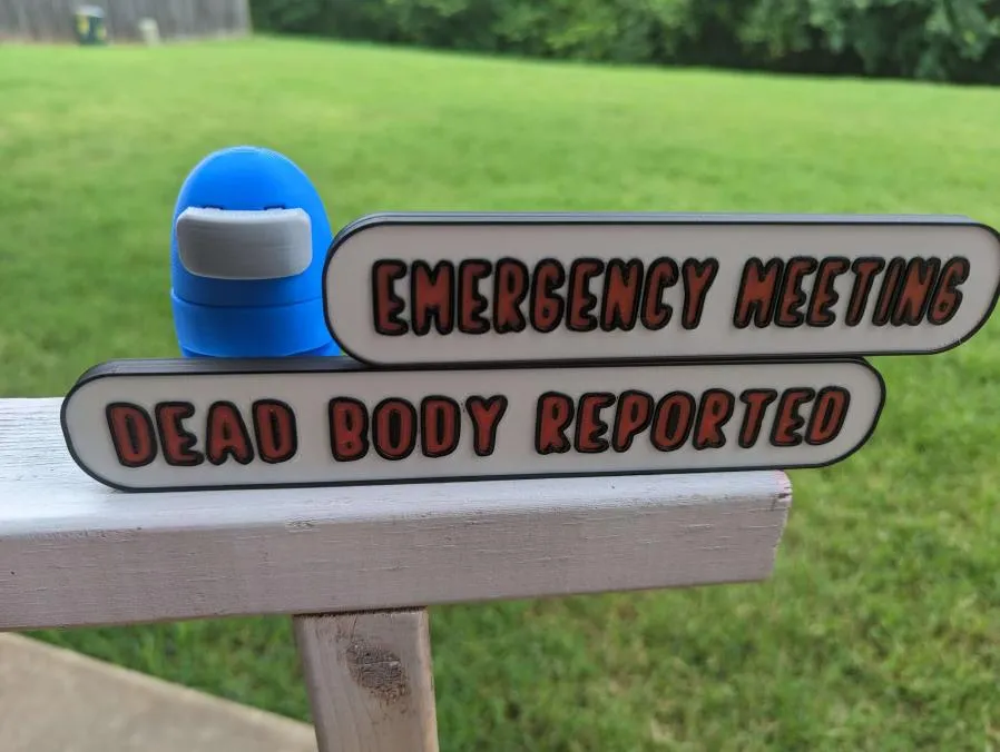 Among Us Dead Body Reported Sign by plutonasa | Download free STL model ...