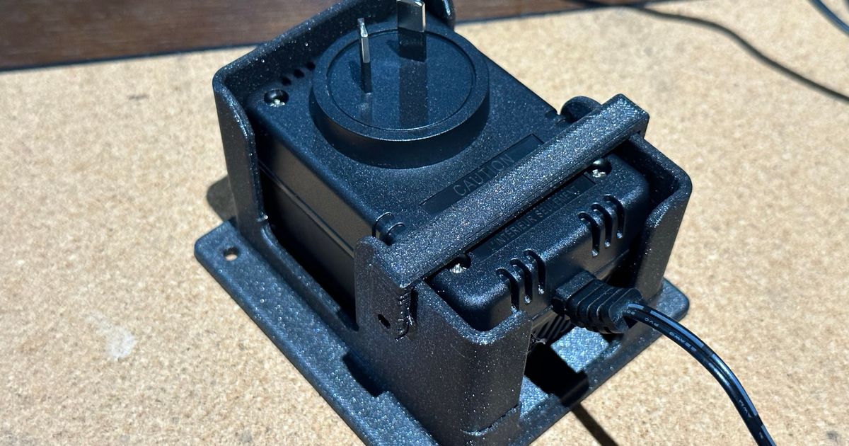 Plug pack/wall wart holder by wezm | Download free STL model ...