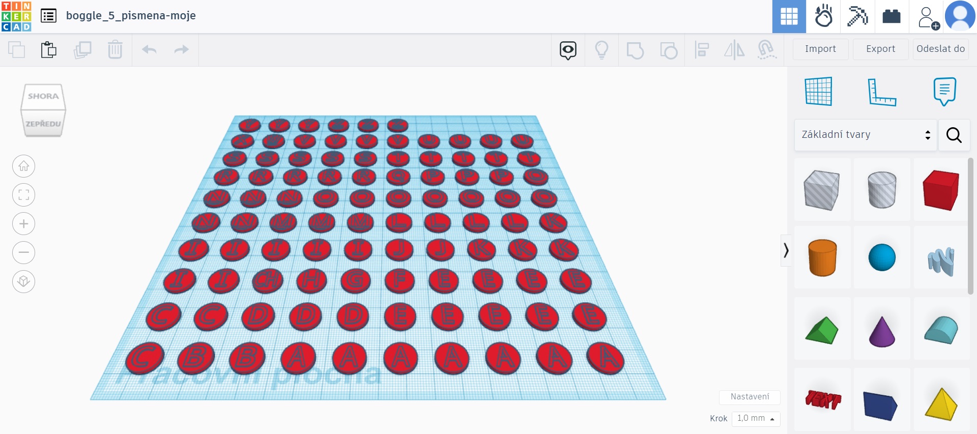 Boggle - stolní hra by ZŠ Dolákova | Download free STL model ...