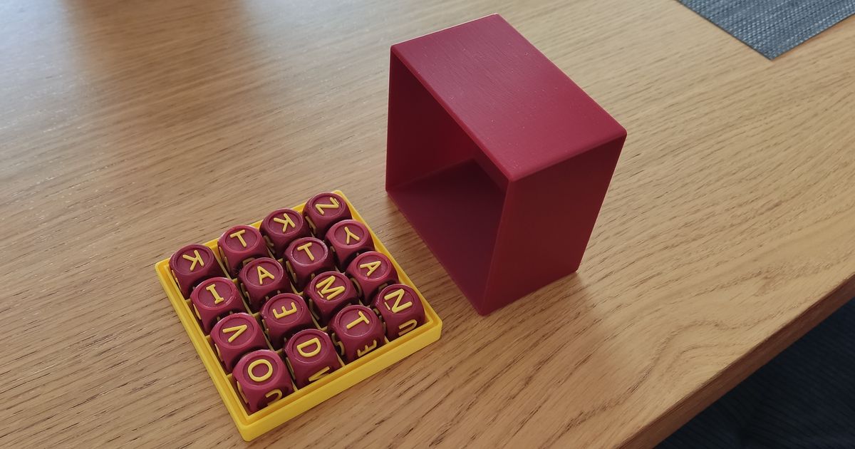 Boggle - stolní hra by ZŠ Dolákova | Download free STL model ...