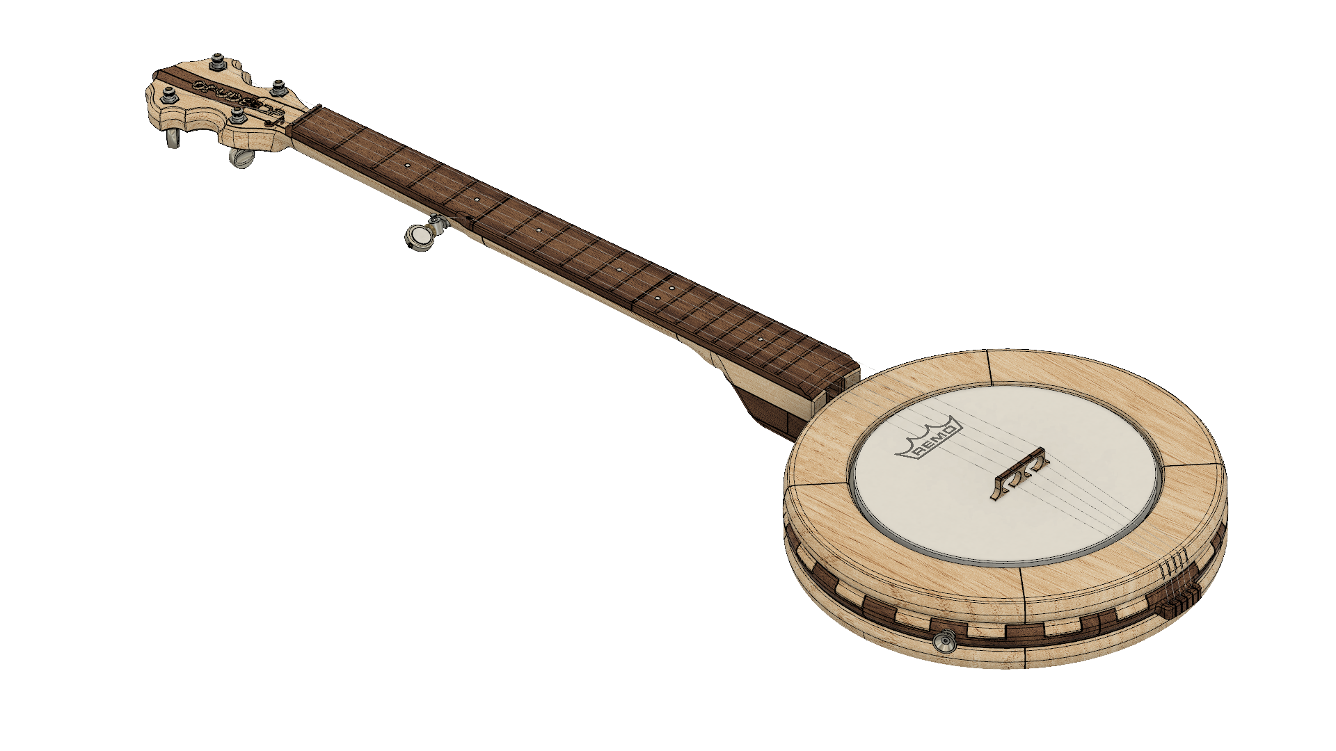 3DP BANJO: 5-string 3D-printable Mountain Banjo (v2.2) par MyHotPL8 ...