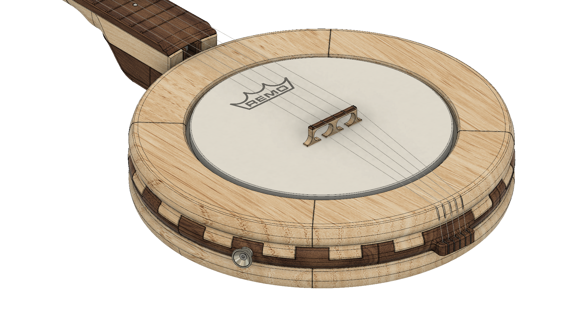 3DP BANJO: 5-string 3D-printable Mountain Banjo (v2.2) par MyHotPL8 ...